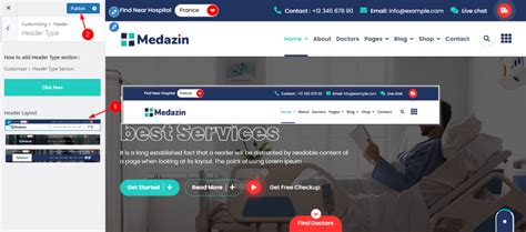 how to setup header section help nayra themes