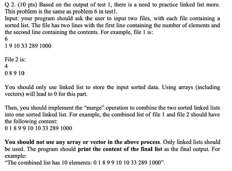 Solved Q 2 10 Pts Based On The Output Of Test 1 There