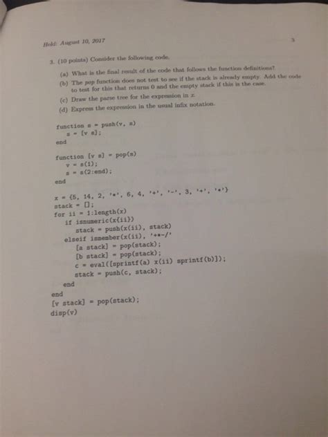 solved consider the following code a what is the final