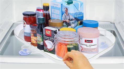 Add A Lazy Susan To Your Fridge For Easier Ingredient Access