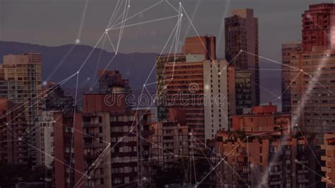 Animation Of Network Of Connections Over Cityscape Stock Footage Video Of Montage Technology