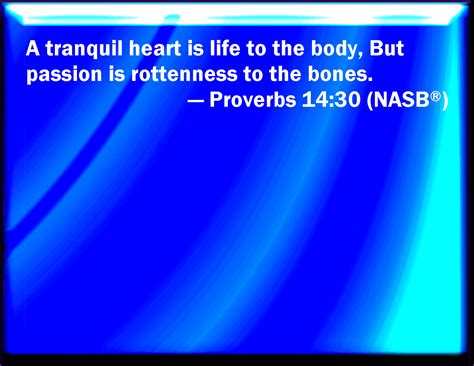 Proverbs 1430 A Sound Heart Is The Life Of The Flesh But Envy The
