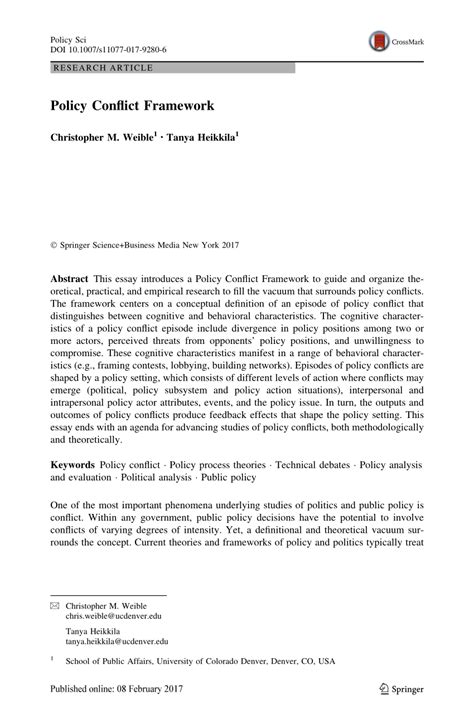 Pdf Policy Conflict Framework