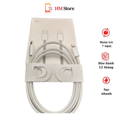 Cáp Sạc HM STORE W Bọc Dù Typec To lP Hỗ Trợ Sạc Nhanh Dùng Cho Các Máy Từ lP PRM