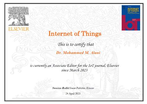 mohammed m alani on linkedin editorial board cps iot