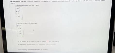 solved particle position and time the position of a particle