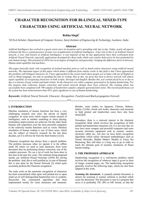 Character Recognition For Bi Lingual Mixed Type Characters Using Artificial Neural Network Pdf