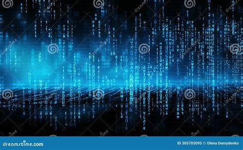 Binary Code On A Dark Blue Background Stock Image Image Of Tech