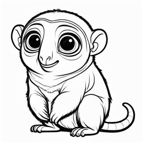 Cuscus Outline Black And White Cute Coloring Book Premium Ai