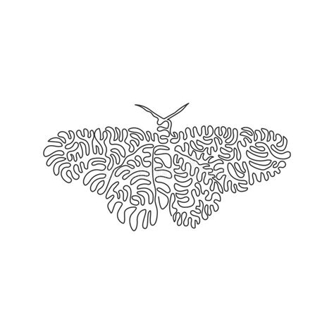 Continuous One Line Drawing Of Four Cute Butterfly Wings Abstract Art Stock Illustration