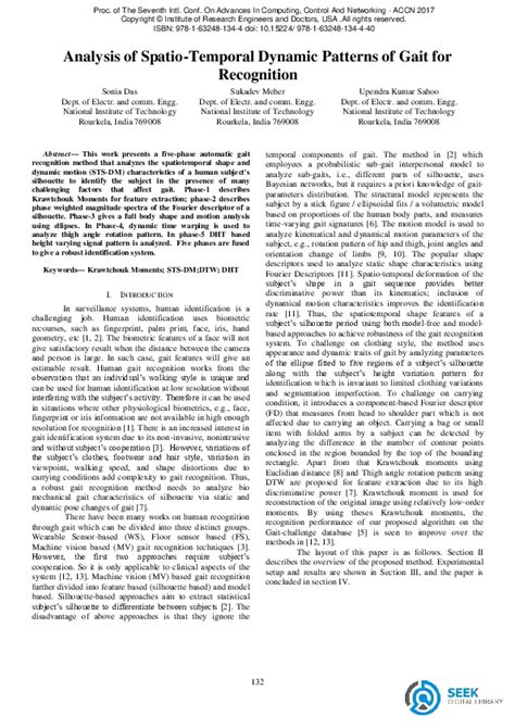 Pdf Analysis Of Spatio Temporal Dynamic Patterns Of Gait For