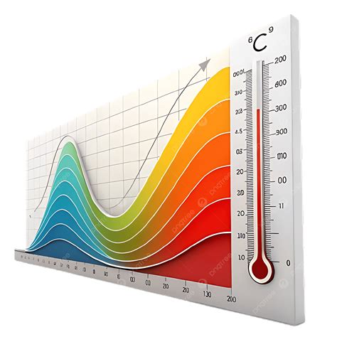 3d Temperature Graph With Bold Colors And Detailed Data Visualization