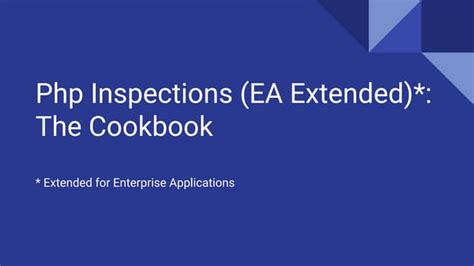 Php Inspections Ea Extended The Cookbook Pdf