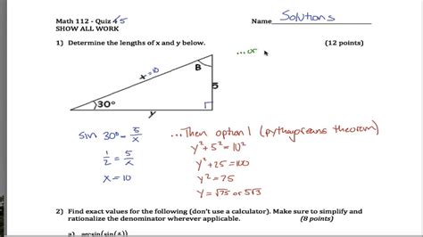 Inverse Trig And Sohcahtoa Quiz Youtube