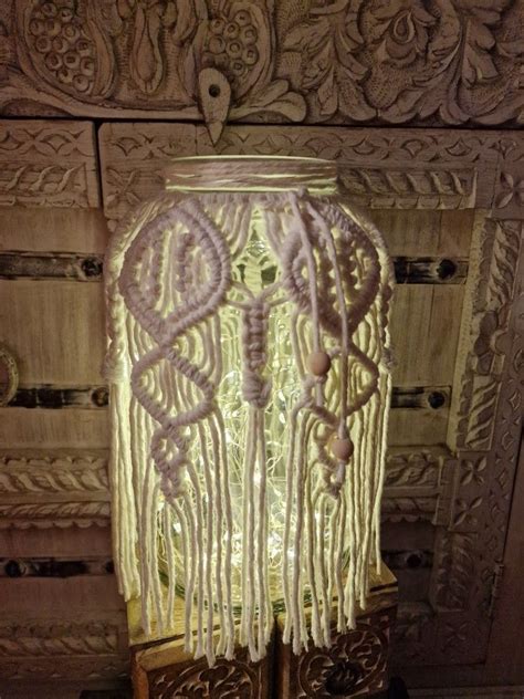 Macrame Lantern Macrame Vase Boho Lantern Bohemian Fairy Lights