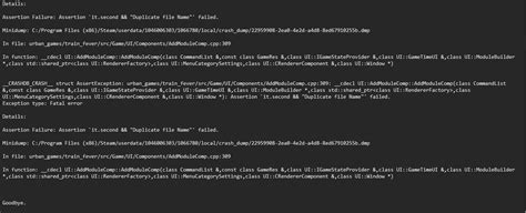 Assertion `cond Andand Duplicate File Name Failed Error Nachricht