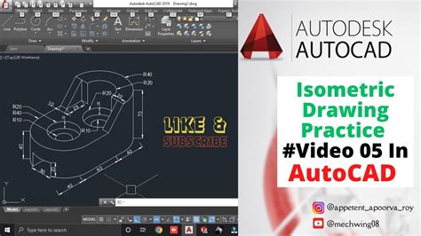 Autocad Isometric Practice Video 05 Isometric Drawing For Beginners