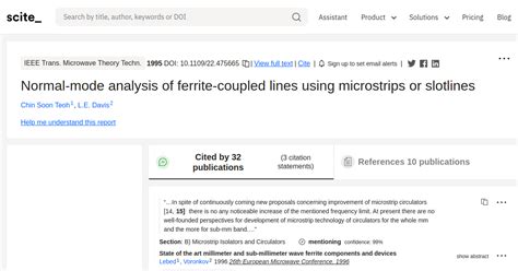 [citation Report] Normal Mode Analysis Of Ferrite Coupled Lines Using