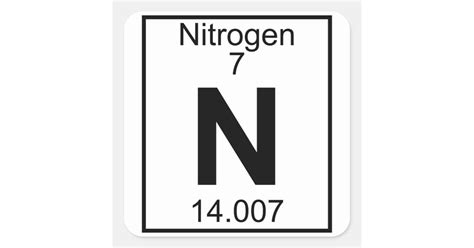 Element 007 N Nitrogen Full Square Sticker