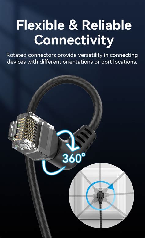 Cáp Mạng Tốc độ Cao Vention Cat6a Utp Rotate Right Angle Ethernet Patc Vention Vietnam Official