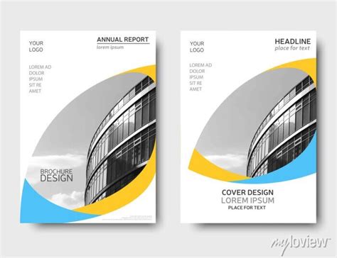 Blue And Yellow Annual Report Cover Brochure Design Flyer Layout