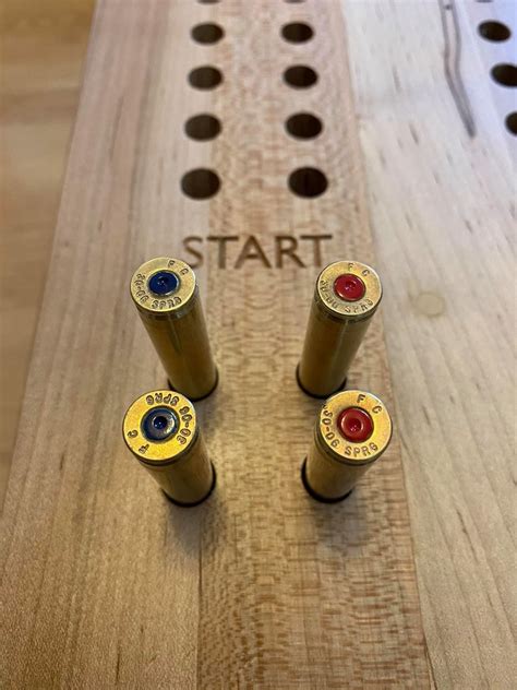 Big Cribbage Board With Rifle Shell Pegs Etsy