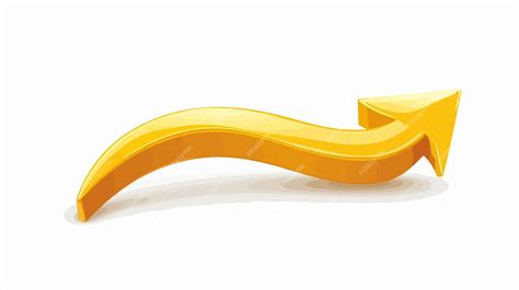 Curved Yellow Arrow Icon Flat Vector Isolated On White Background Premium Ai Generated Vector