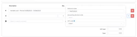 Configuring Vat Code Per Invoice Line