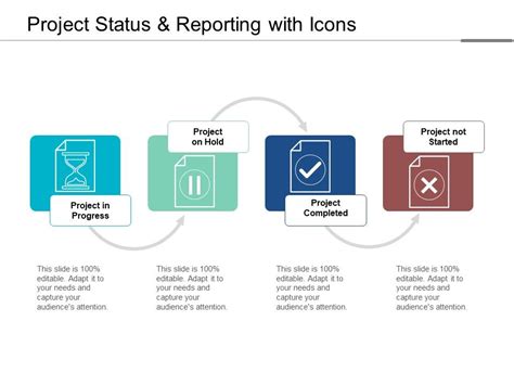 Project Status And Reporting With Icons Ppt PowerPoint Presentation Pictures Template