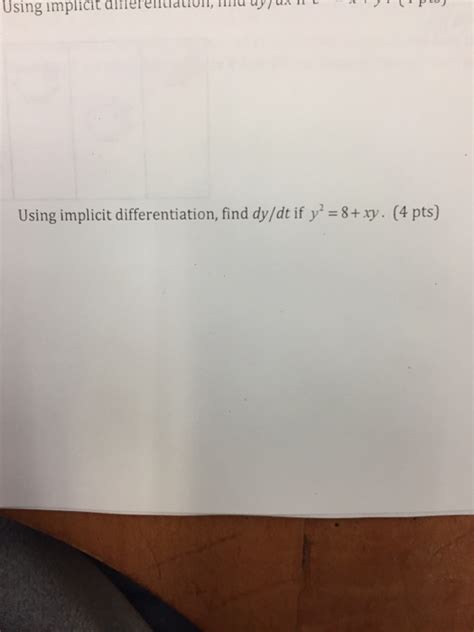 Solved Using implicit differentiation, find dy/dx if y^2 = | Chegg.com