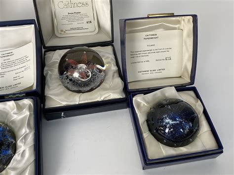 Five Caithness Paperweights With Certificates Based On Designs By