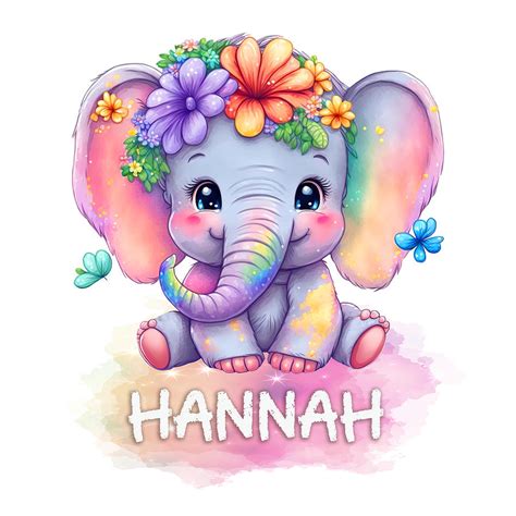 Hannah Elephant Name Digital Art By Devina Browning Fine Art America