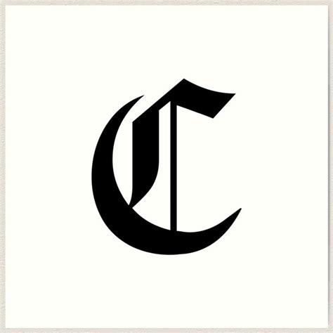 C Old English Initial Black Letter C Art Print For Sale By