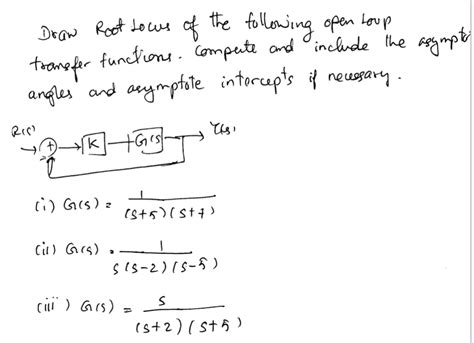 Solved Draw Root Locus Of The Following Open Toup Transfer