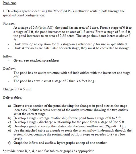 problems 1 develop a spreadsheet using the modified