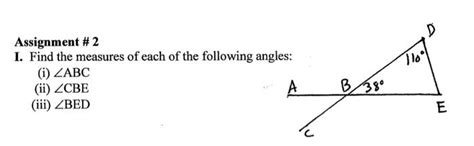 Solved Assignment 2 I Find The Measures Of Each Of The