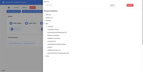 simulating the k8s scheduler environment with kube scheduler simulator