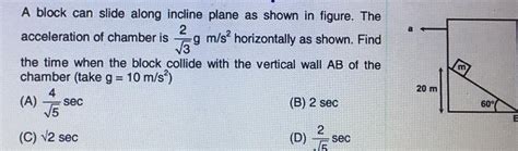 [answered] a block can slide along incline plane as shown in figure the