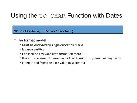 Using Single Row Functions To Customize Output Ppt