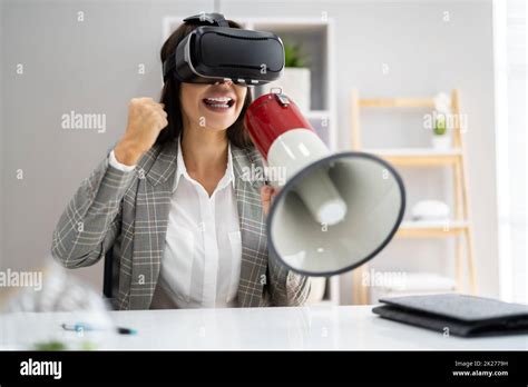 Corporate Business Interview With Vr Headset Stock Photo Alamy