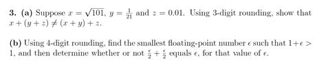 solved 3 a suppose x 101 y 211 and z 0 01 using 3 digit