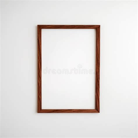 Simple Wooden Frame Rectangular Vertical White Wall Stock Illustration Illustration Of