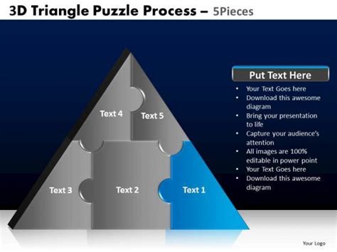 PowerPoint Theme Business Triangle Puzzle Ppt Slide