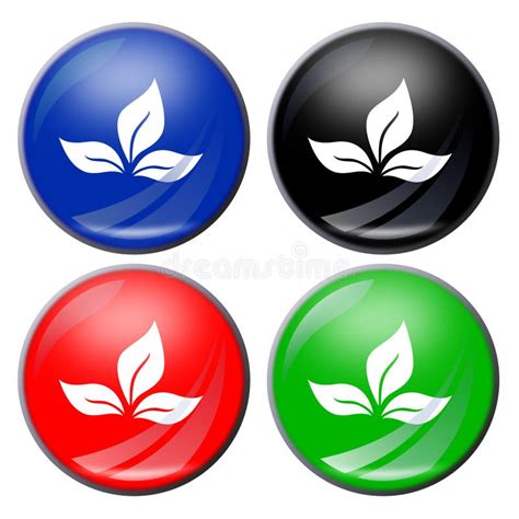 Leaf Button Icon Stock Vector Illustration Of Circle 6050317