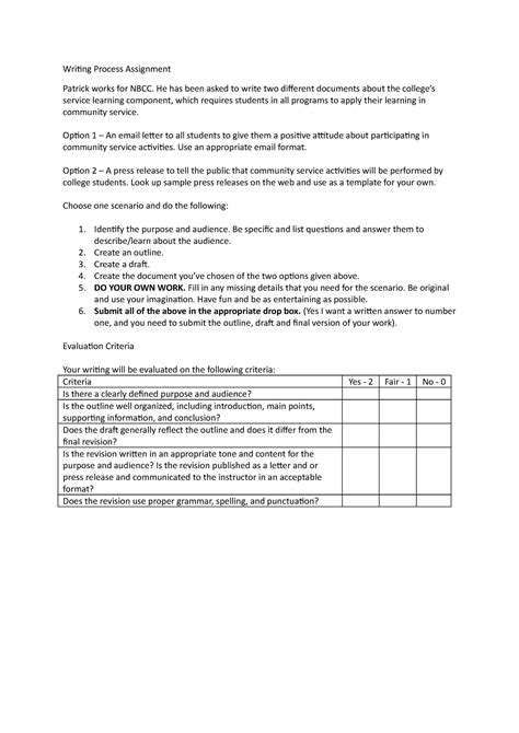 Writing Process Assignment 2119694580 Wriing Process Assignment