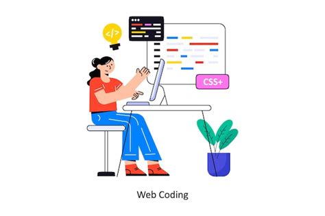 Premium Vector Web Coding Flat Style Design Vector Illustration Stock