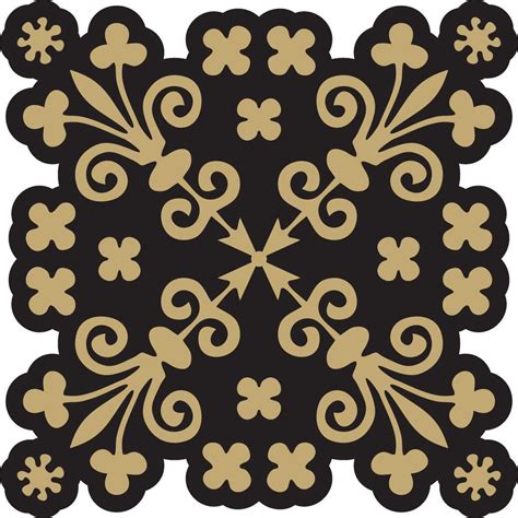 Gold With Black Gothic Ornament Medieval European Art Traditional