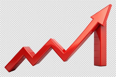 Red Curved Graph With Arrow Png Premium Ai Generated Psd