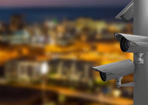 Cctv City At Night Stock Image Image Of People Structure 93213387