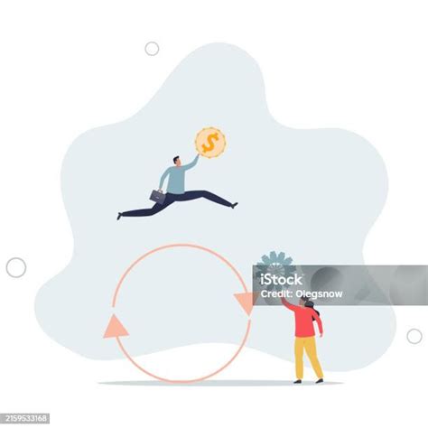 작업 과제를 해결하기 위한 팀 지원을 통한 프로젝트 개발 및 관리플랫 일러스트레이션이익 개념 개발에 대한 스톡 벡터 아트 및